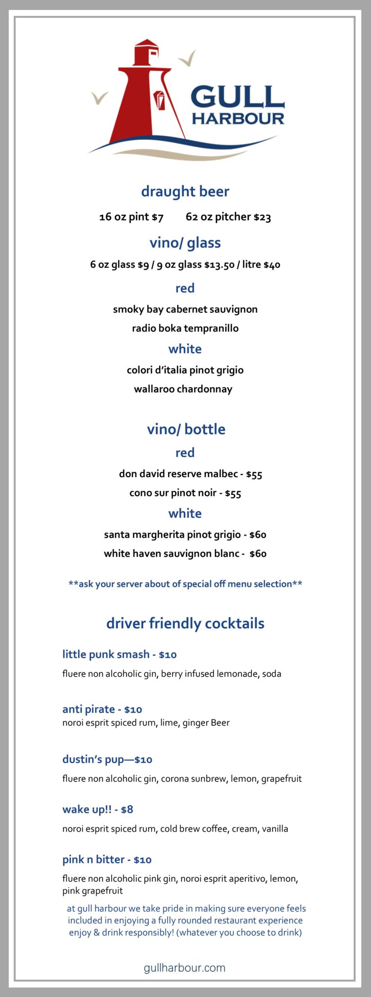 The Lighthouse Inn — Restaurant + Lounge – Gull Harbour Marina and ...